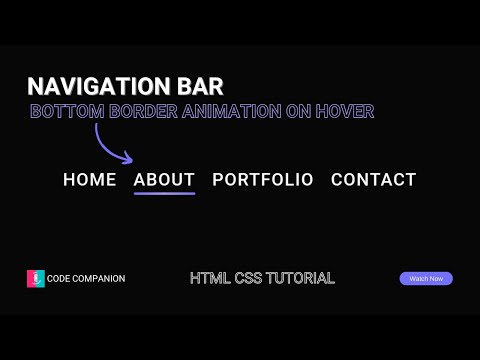 Creative Animated Border Navigation Bar In HTML And CSS | Navigation ...