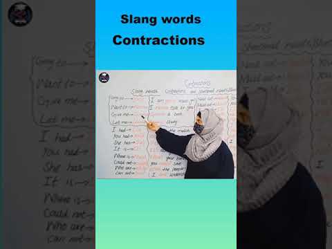 Slang words | contractions | with urdu translation | #shorts | #youtubeshorts |#short #ytshort