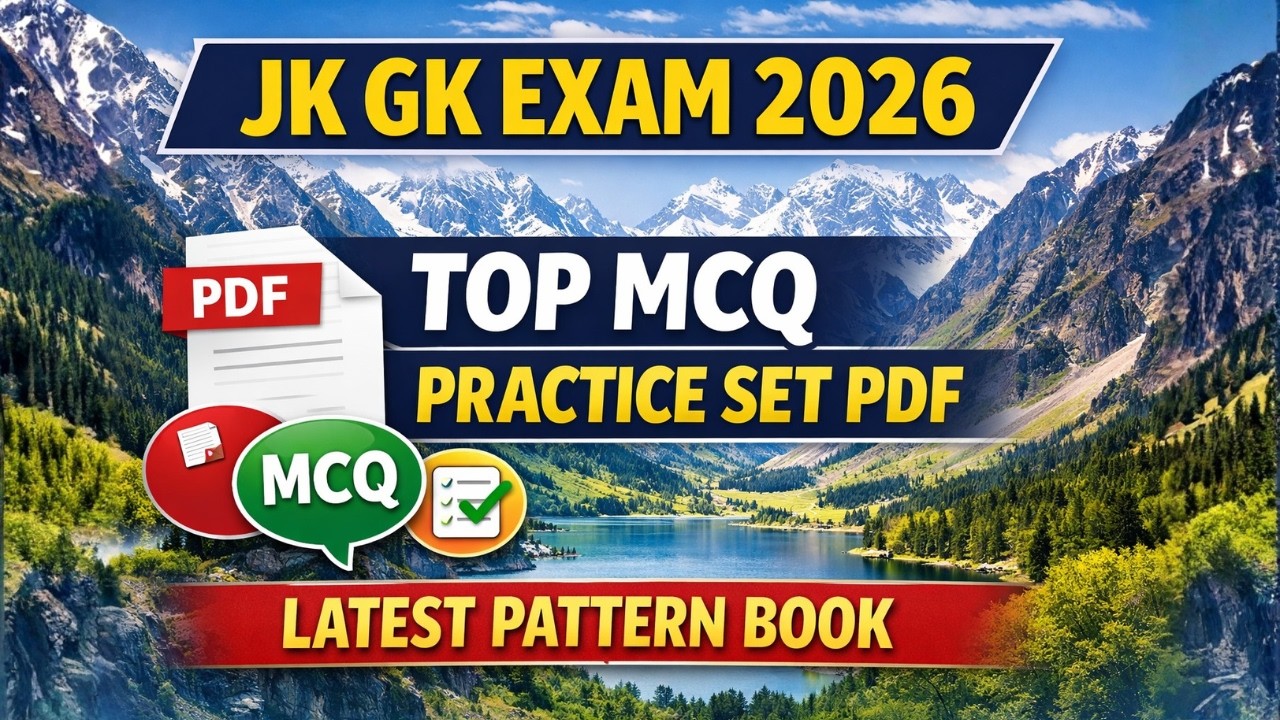 Jammu Kashmir GK Exam 2026 PDF Download | JK General Knowledge Practice Set MCQ eBook