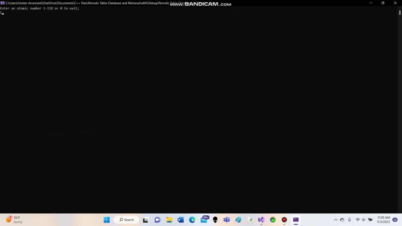 Periodic Table Database Retrieval