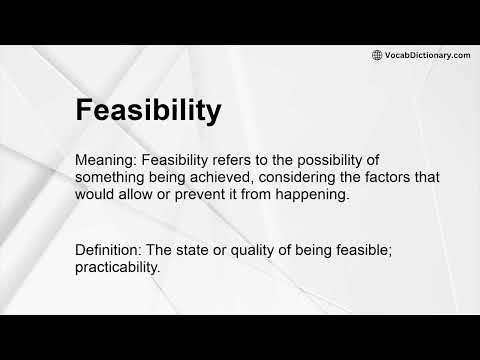 Feasibility Meaning