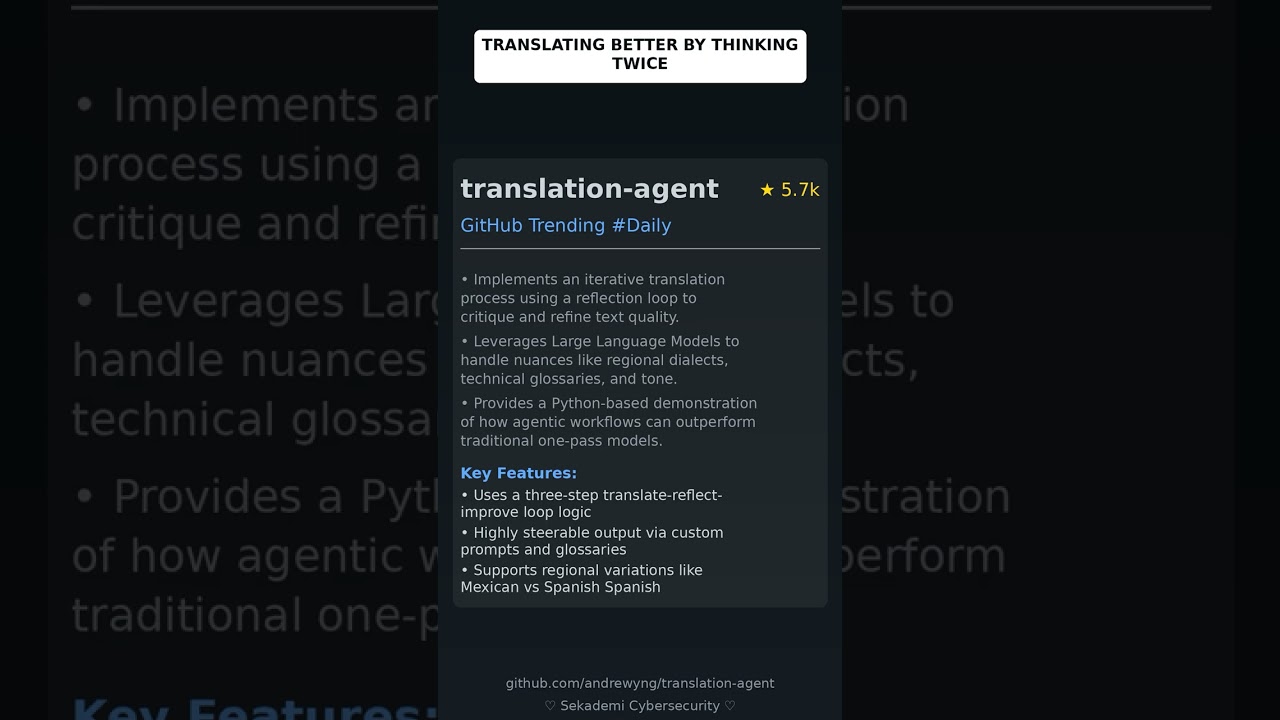 GitHub Trending Repositories: andrewyng/translation-agent 🇬🇧