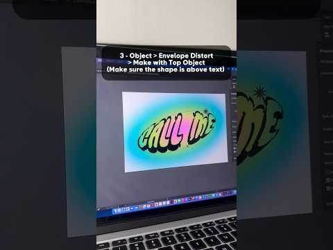 Y2K - How to wrap text in Illustrator! 🪄✨ #graphicdesigner #freelancedesigner #3d #design #y2k