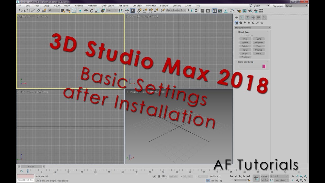 3D Studio Max 2018 - Basic Settings after Installation