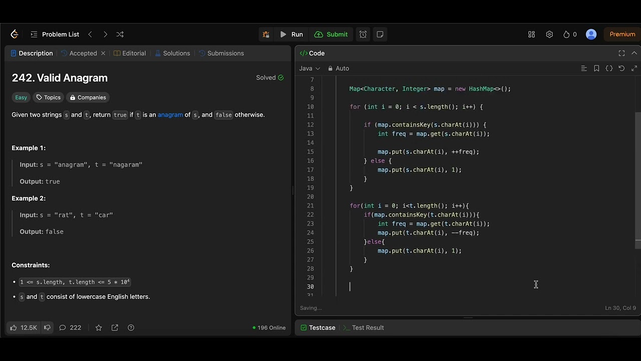 Valid Anagram | Using HashMap | Leetcode 242