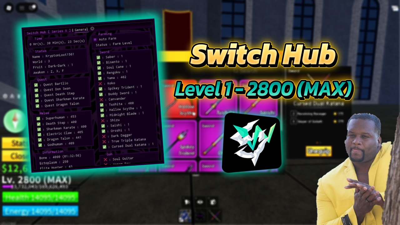 Blox Fruits Script | Kaitun Lv1 to 2800 (Switch Hub) - Showcase