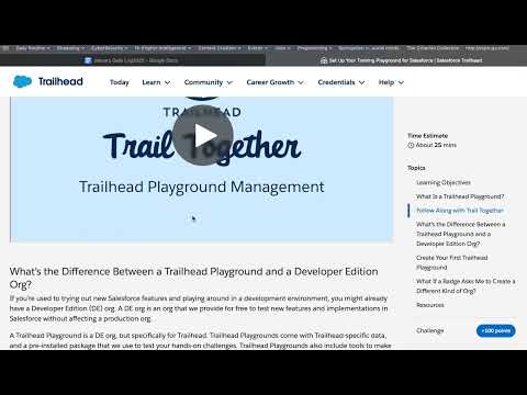 Salesforce Trailhead Playground