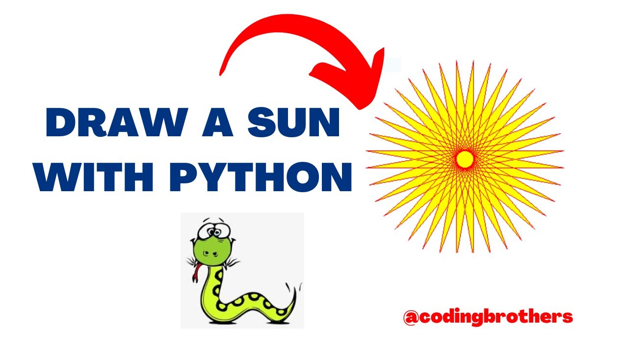 DRAW A SUN WITH PYTHON | PYTHON TURTLE TUTORIAL | CODING BROTHER'S