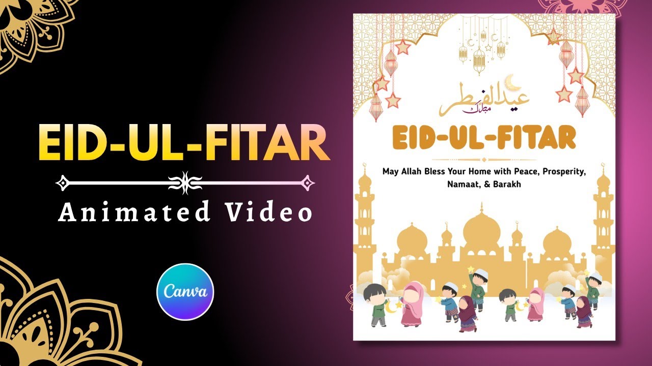 Eid Mubarak WhatsApp Status in Canva | Eid Mubarak Wishes l