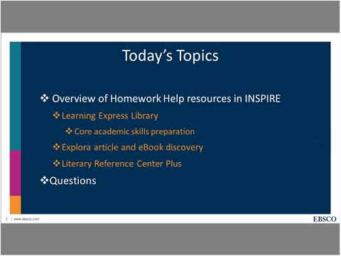 Using INSPIRE for Homework Help