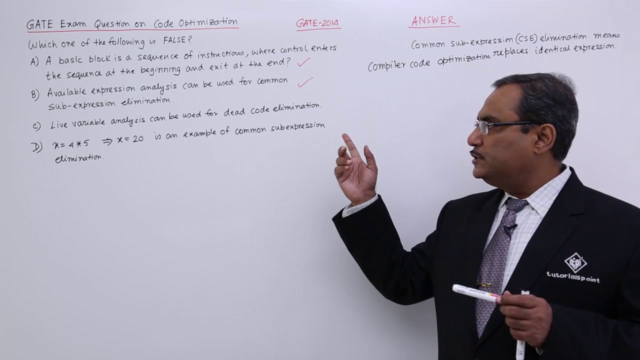 Code Optimization - GATE Exercise 1