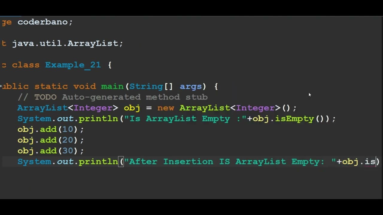 Java ArrayList isEmpty() Method