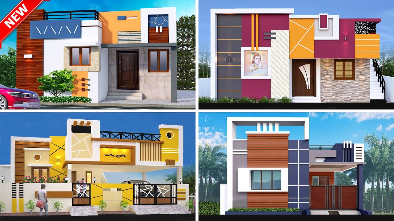 Latest 30 Small House Front Elevation Designs for Indian | Village Single Floor Home Front Design