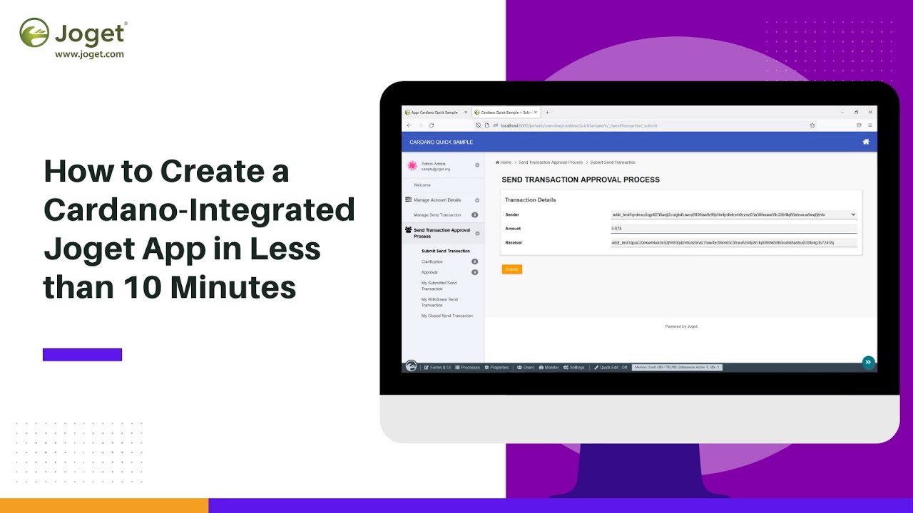 How to Create a Cardano-Integrated Joget App in Less than 10 Minutes