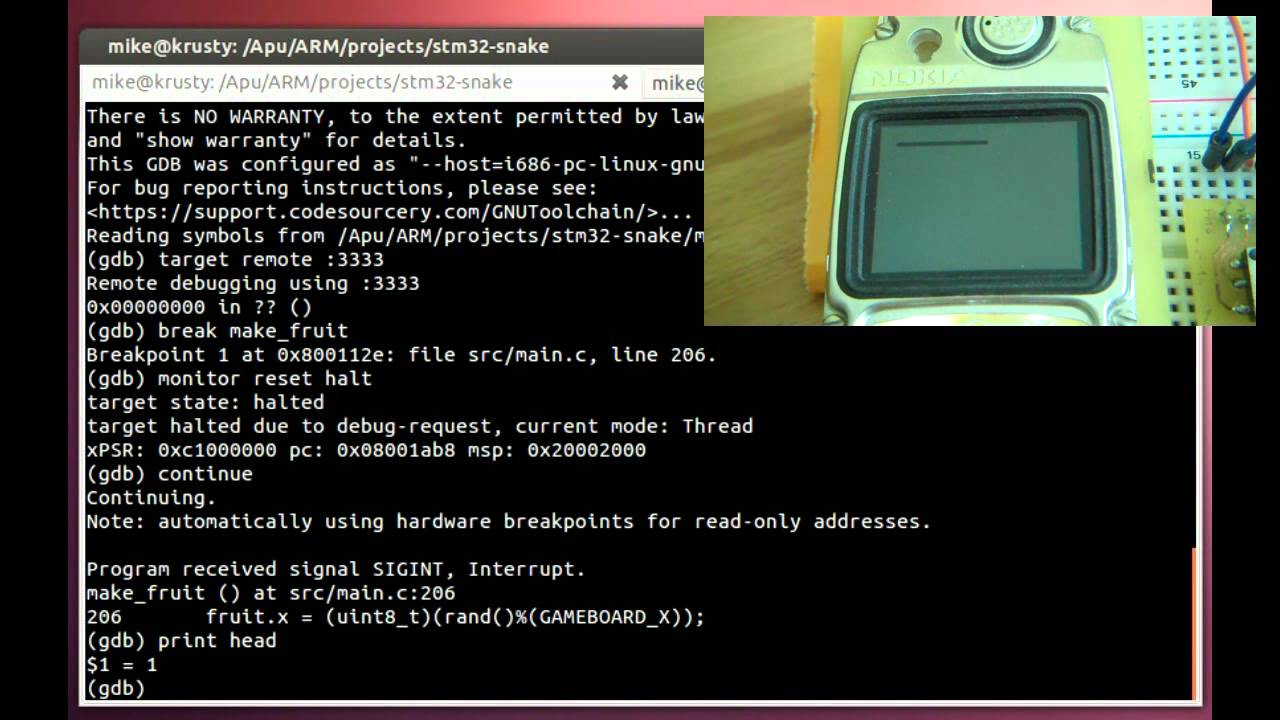 ARM On-Chip Debugging demonstration