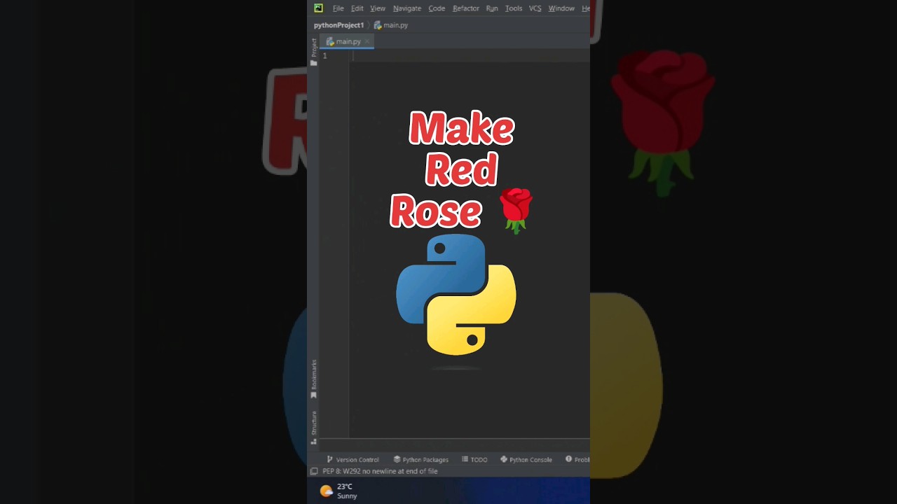MAKE RED ROSE with python #youtube #python #video