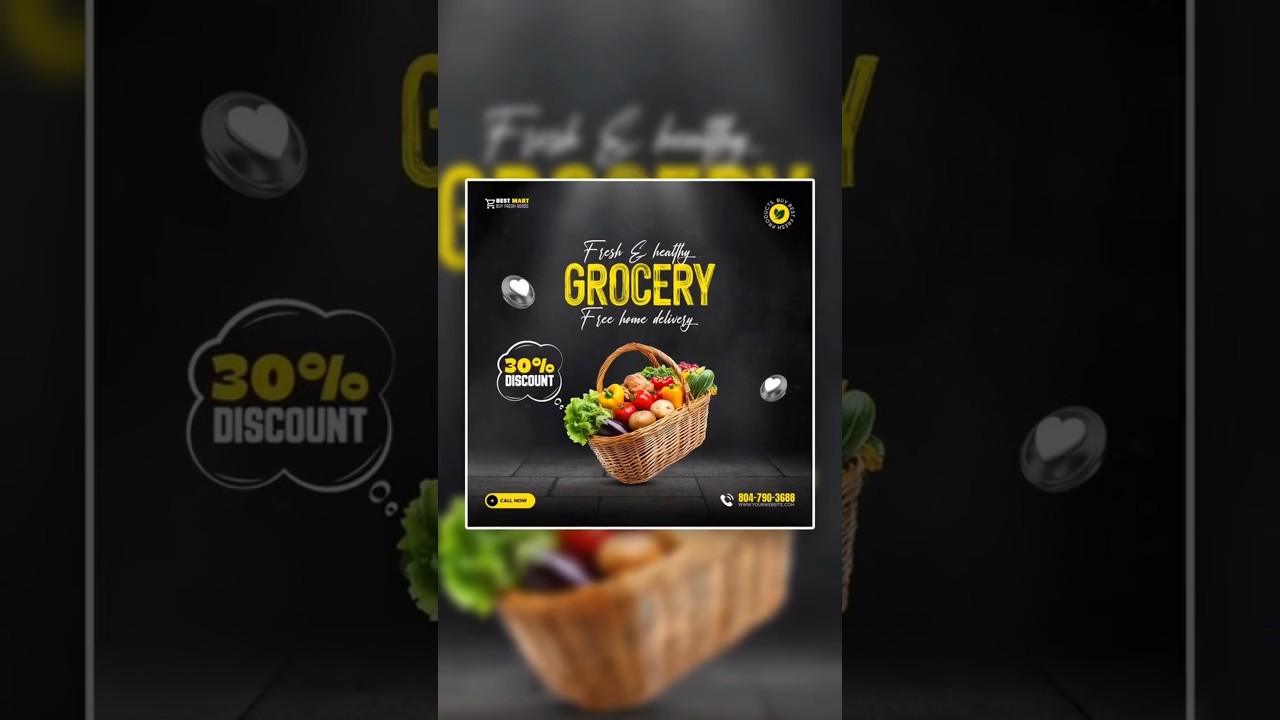 Fresh Vegetables Poster Design in Photoshop | Graphic Design