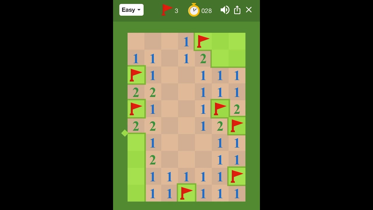 Easy level mine sweeper #games #minesweeper #fyp