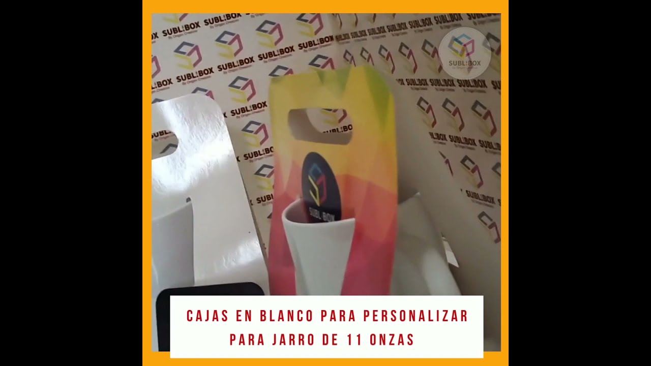 Caja de cartulina sublimable tipo blister para jarro de 11 onzas