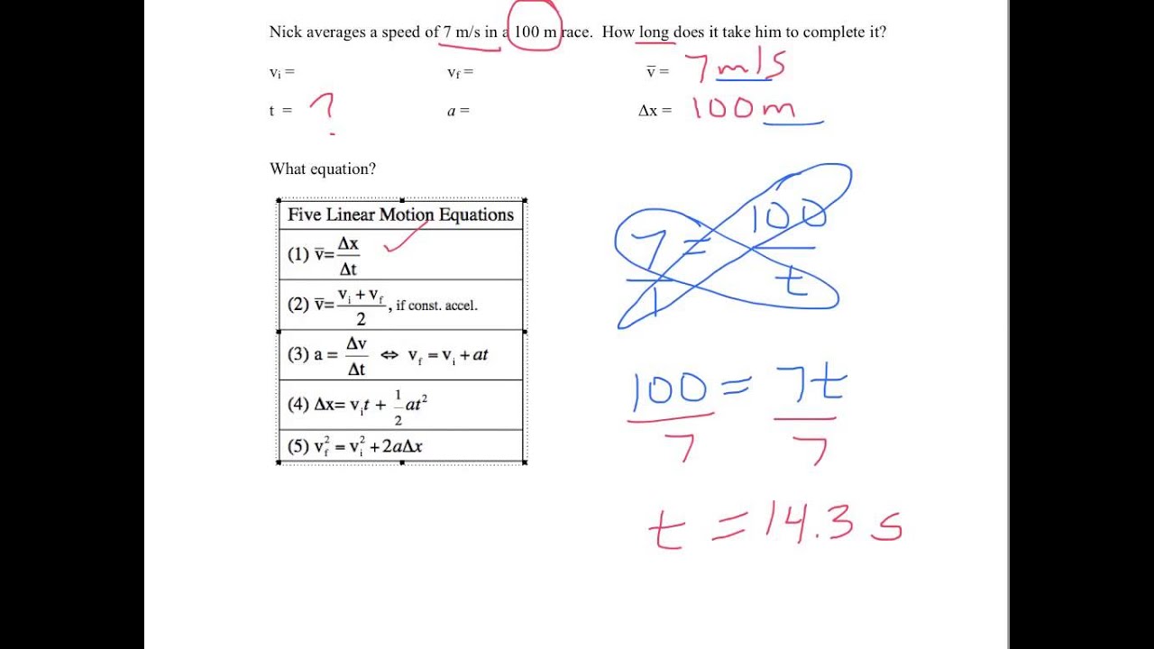 Solving Linear Motion Problems, Part 1