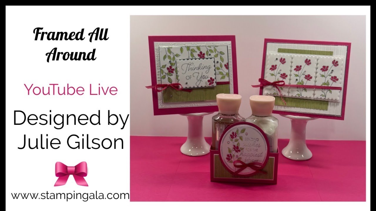 Framed All Around Stamp Set | Cards & Gift Box | Stampin' Up! | Melon Mambo & Granny Apple Green