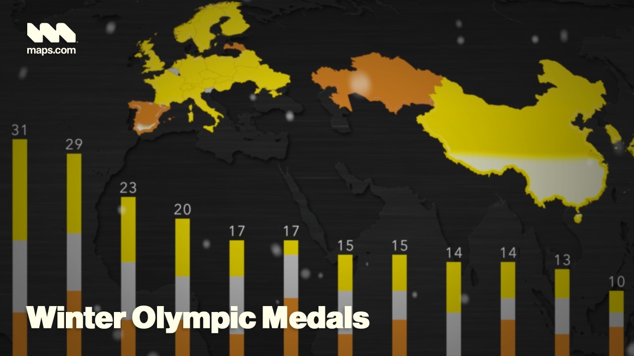 Winter Olympic Medals by Country, 1924-2022 | Animated Maps