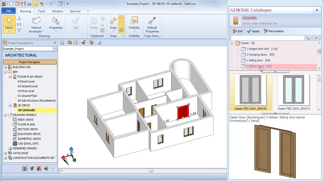Edificius Tutorial - Doors Characteristics and Materials - ACCA software