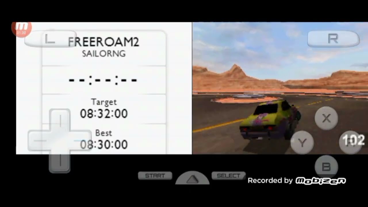 Open world track free roam 2 car Ford escort trackmania ds gameplay
