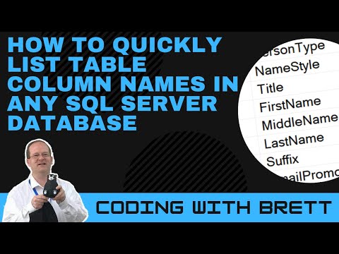 How to Quickly List Table Column Names in Any SQL Server Database