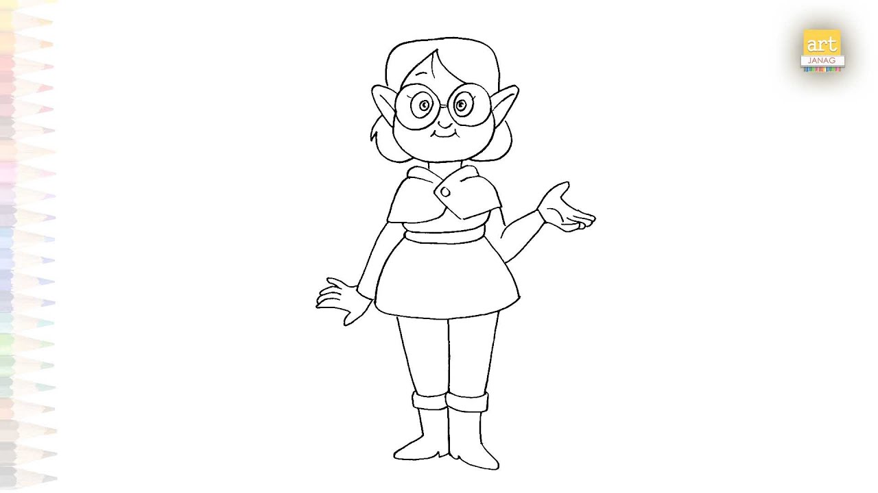 Willow Park drawing easy from The Owl House | Cartoon sketches| How to draw Willow Park step by step