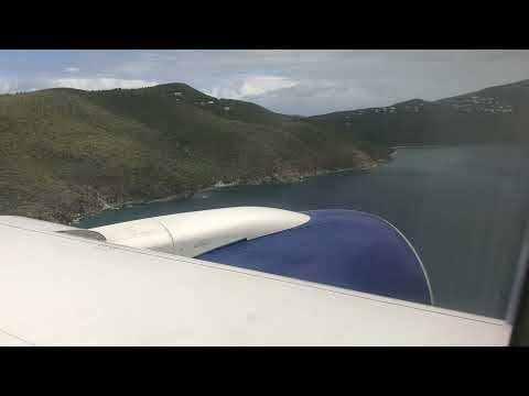 Delta Flight 1424 landing in St Thomas, Virgin Islands.