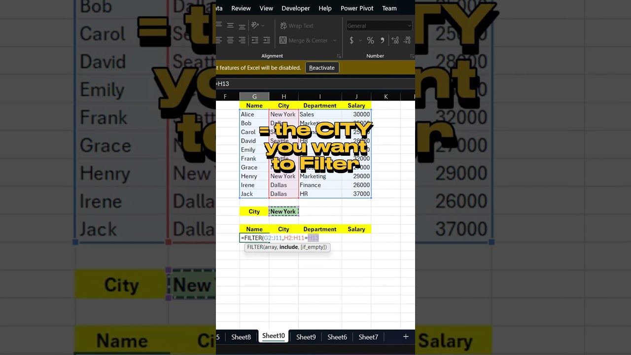 Advanced Filter Formula in Excel | Filter Formula in Excel | Filter Formula #excel  #exceltips