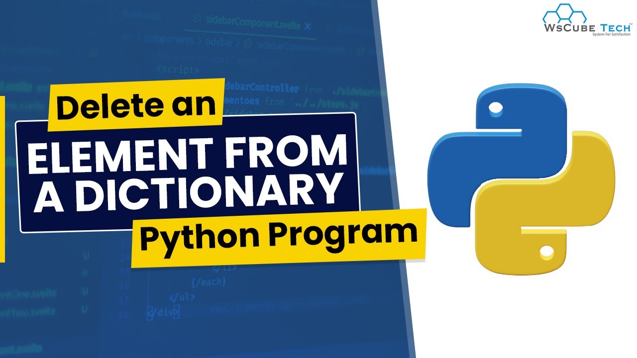 Python Program to Delete an Element From a Dictionary 🐍😮 | Programming Tutorial