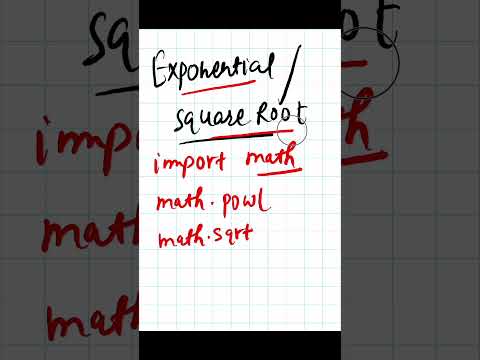 Python - 038 : Get Exponential and square root values in python #pythontutorial #pythonprogramming