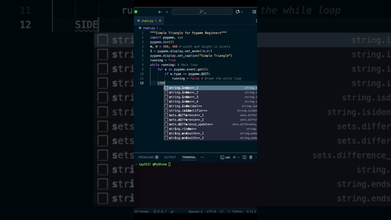 Make a TRIANGLE in Python ⚡️ #short #coding #programming #python