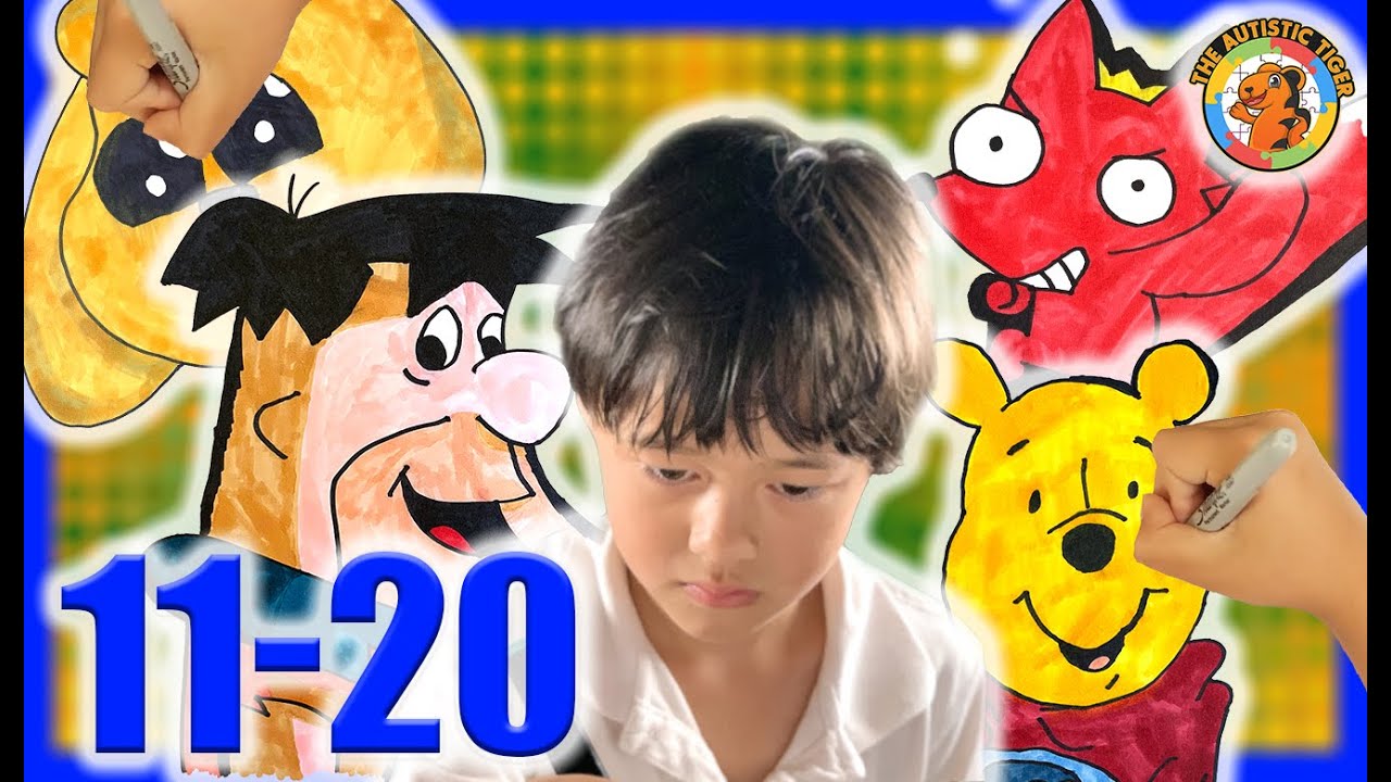 Drawings 11-20 | 8yo Autistic Savant Draws The Most Iconic Cartoon Characters Ever