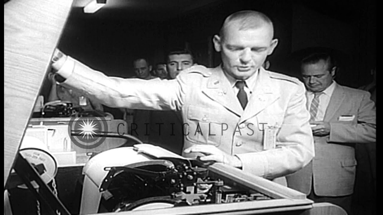 A new telex machine that will connect Washington with Moscow is set up in the Pen...HD Stock Footage