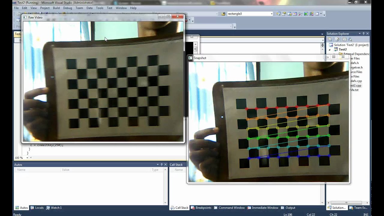 Camera Calibration using Z.Zhang's algorithm