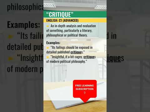CRITIQUE (C1 Advanced) What does it mean? Meaning and Definition