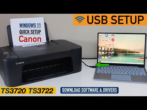 Canon Pixma TS3720 USB Setup Win11, Plug In Usb Cable & Print or Scan TS3722 Printer.