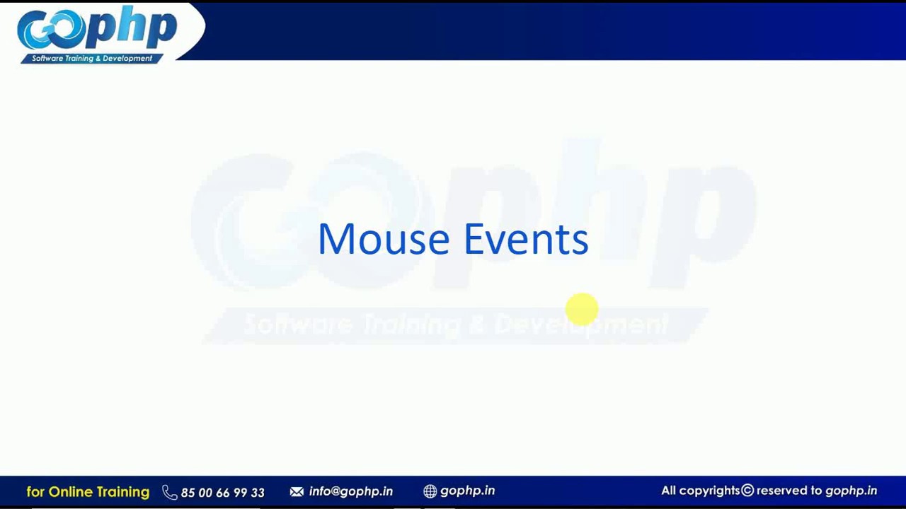 32 - Mouse Events | Events in JavaScript | JavaScript Tutorial for Beginners