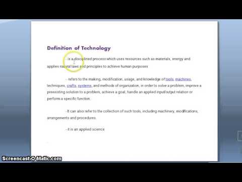 Definition of Science and Technology