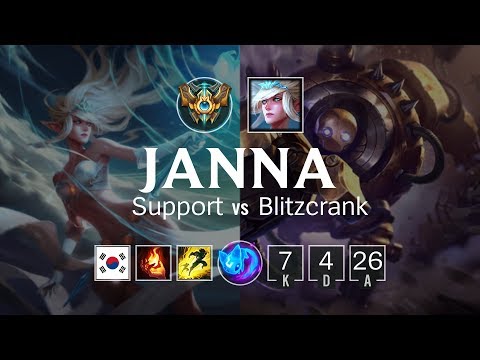 Janna Support vs Blitzcrank - KR Challenger Patch 8.7