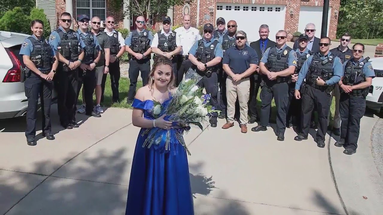 O'Fallon police officers surprise daughter of late comrade with special prom send-off