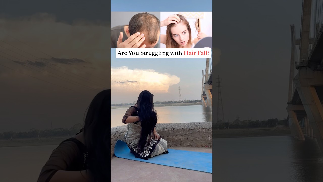Say Bye to Hair Fall with These Powerful Asanas ✨ #hairfallsolution #yogaforhair #hairgrowth