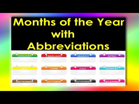 Months of the Year with Abbreviations - For Kids