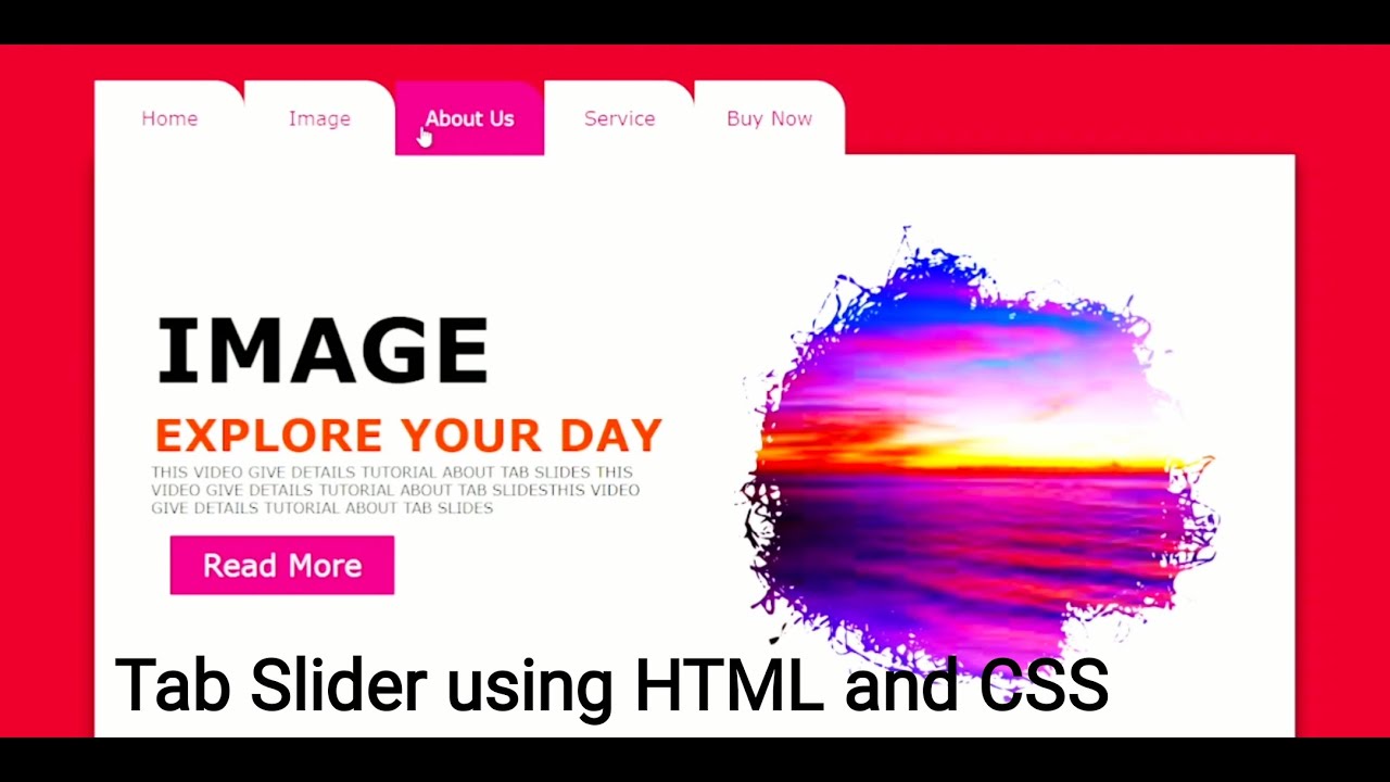 Tab Based Slider using HTML and CSS 2021! Must watch