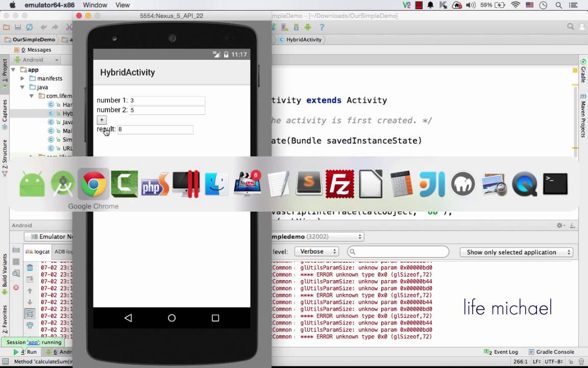 Writing Code in JavaScript Calling Functions in Java on Android