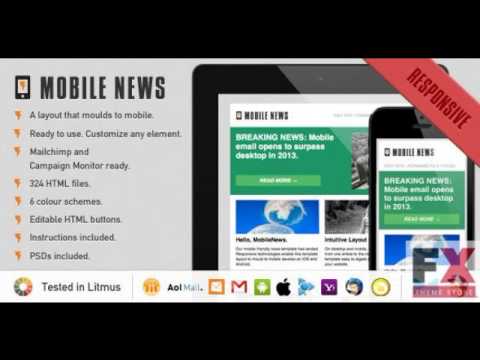 Preview Mobile News - A Responsive Newsletter Template Email