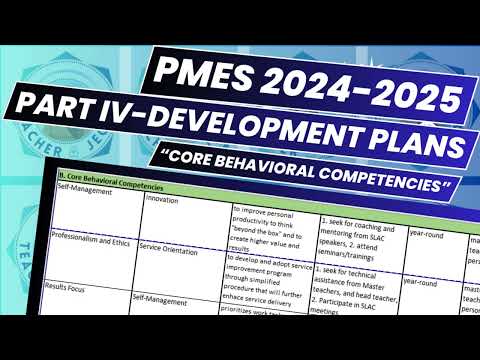 PMES2025 PART4 Development Plan Core Behavioral Competencies #developmentplan #competencies #pmes